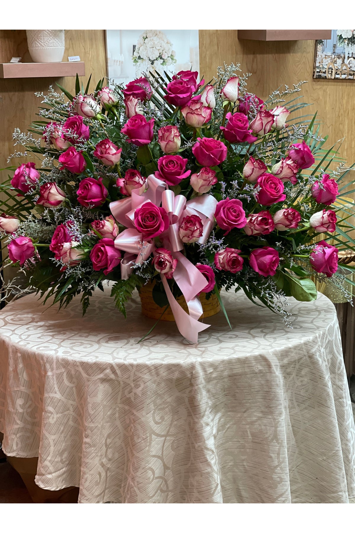 Rose Reverence Funeral Floor Basket | Hackensack Florist — Eclore Floral